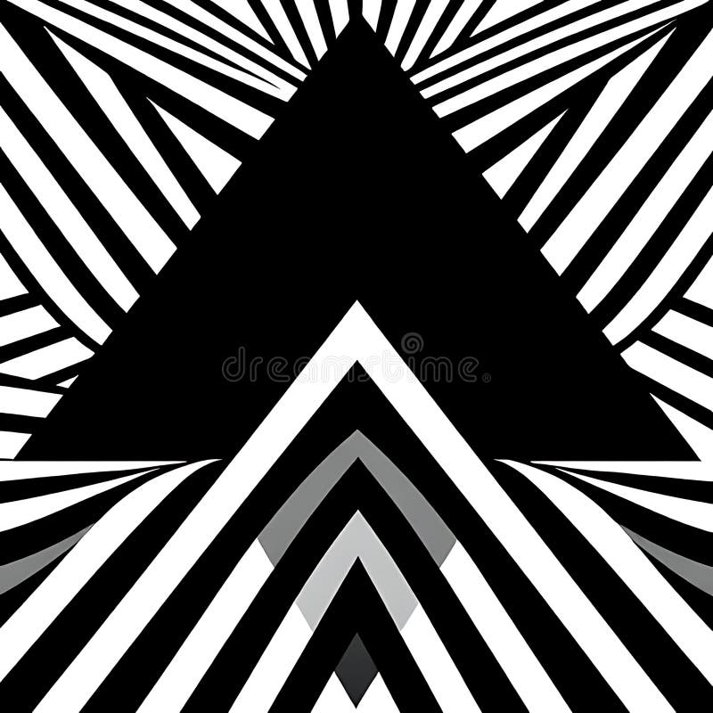 Digital Art Triangle Composition with Complex Lines Stock Illustration ...