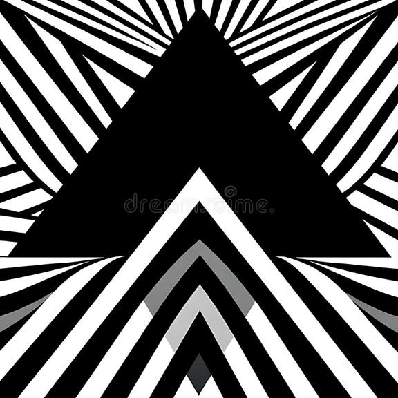Digital Art Triangle Composition with Complex Lines Stock Illustration ...