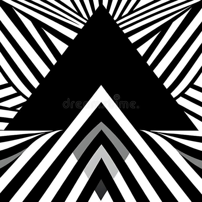 Digital Art Triangle Composition with Complex Lines Stock Illustration ...