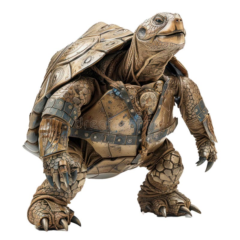 Steampunk Turtle Illustration on Transparent Background Stock ...