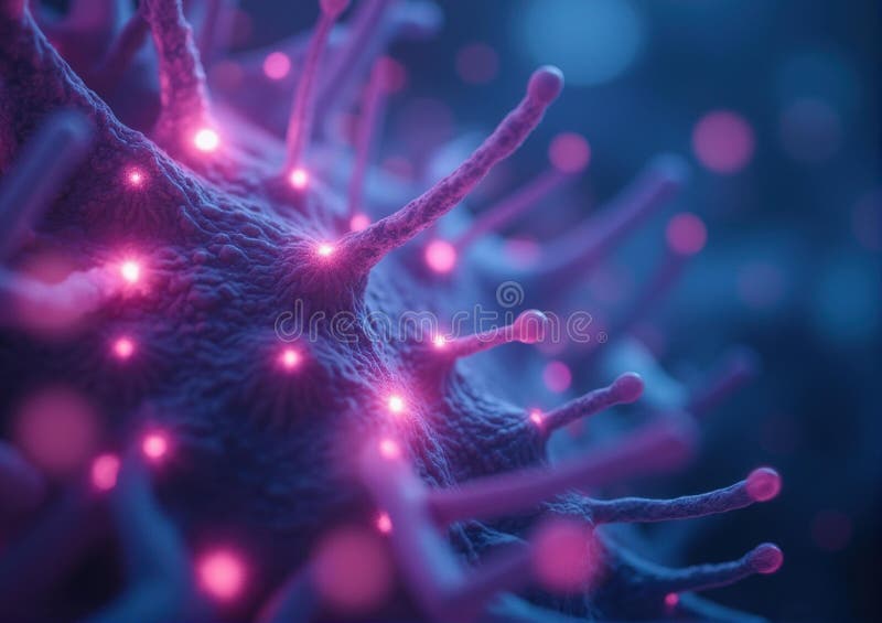 Digital Art of Vibrant Bacteria a Microscopic Microbiology View Stock ...