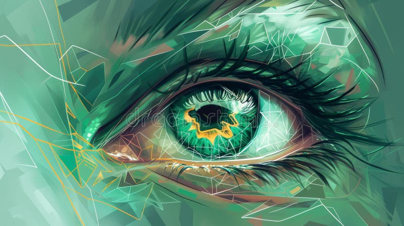Digital Art of a Vibrant Human Eye Stock Image - Image of design ...