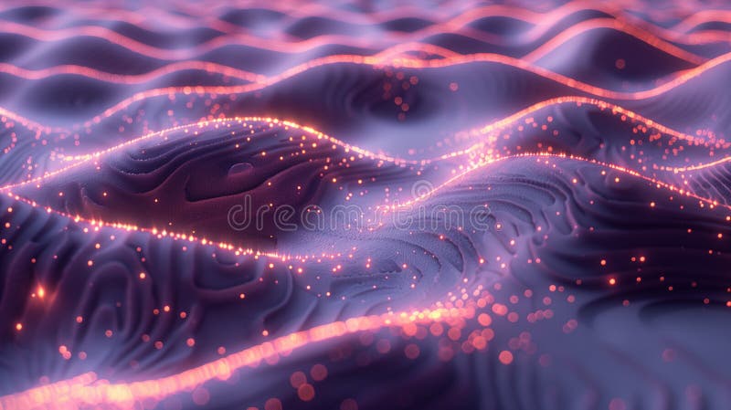 Digital Art with Vibrant Purple and Red Colors Stock Illustration ...