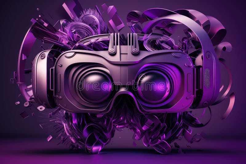 Virtual Reality Headset Showcasing a Futuristic Cityscape with Towering ...