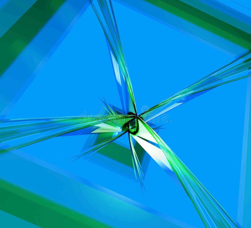 Intersecting Refracted Glass in Light Blue and Green Shade Stock ...