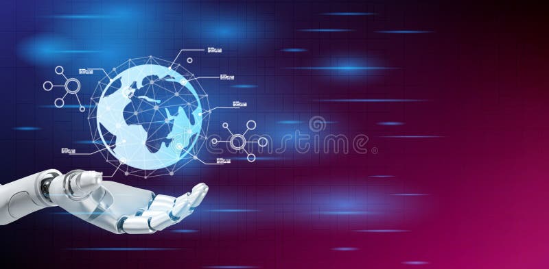 Digital Artificial Intelligence (AI) Interface Conceptual Design. Stock ...