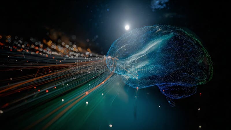 AI Brain Processing Data with Generative Artificial Intelligence Concept Muxer Stock Video ...