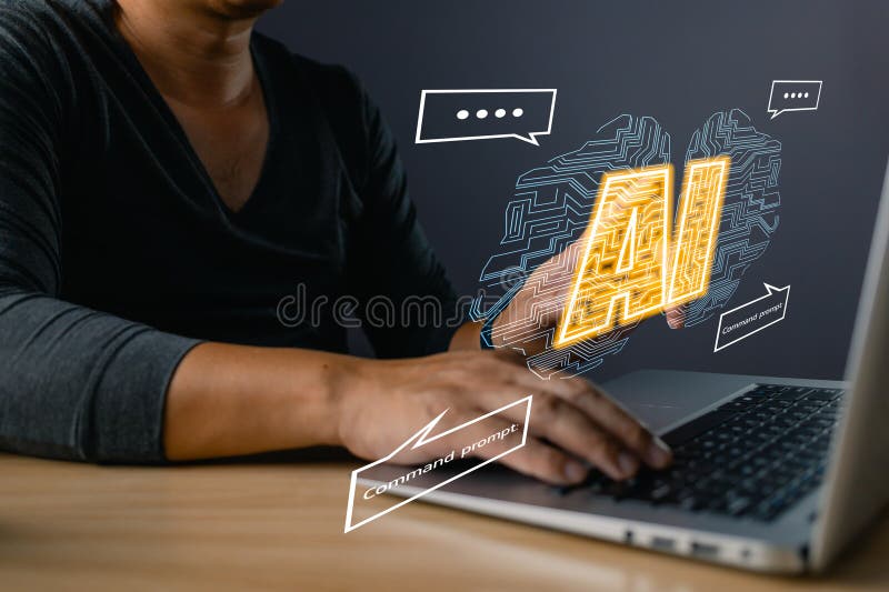 Digital Artificial Intelligence Technology Disruption Concept. Man ...