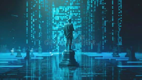 Digital Artisan Sculpts Binary Code into a Refined Information Statue ...