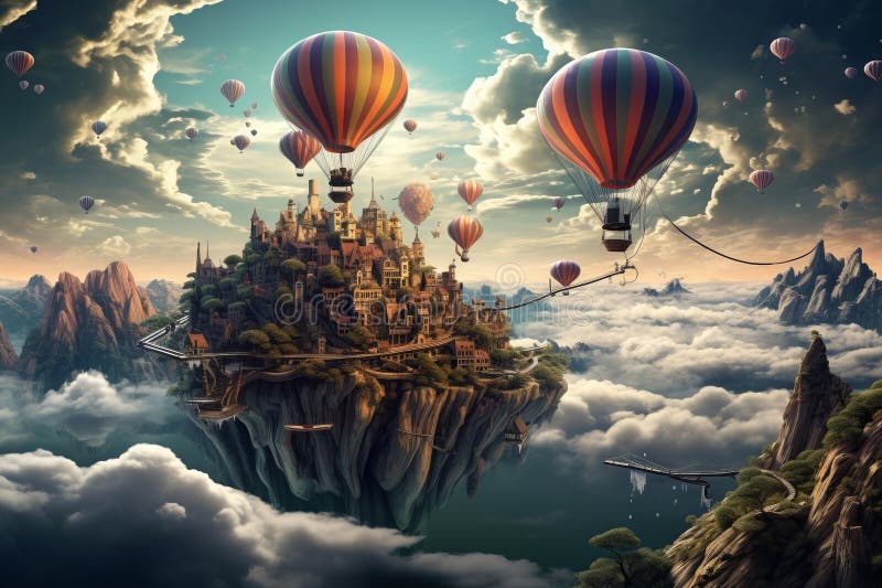 A Digital Artist Creating a Surreal and Immersive Dream World Stock ...
