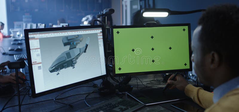 Digital Artist Working on 3d Graphics Stock Image - Image of equipment ...