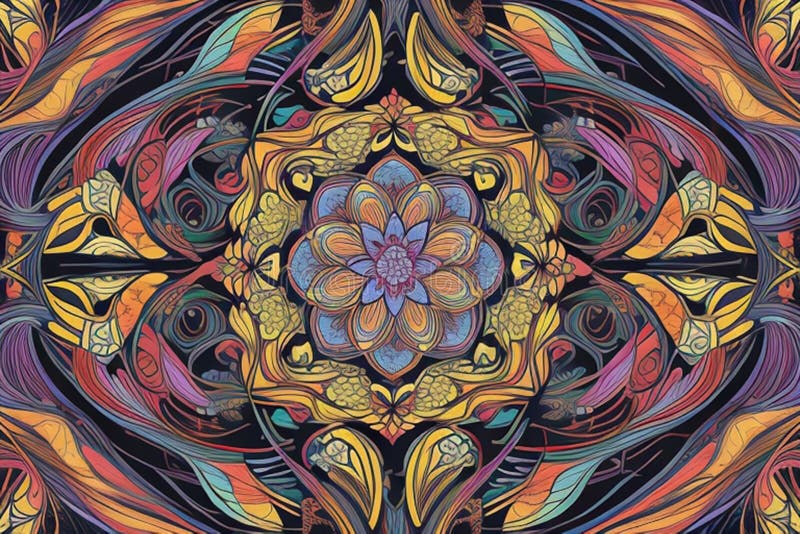 Abstract Floral Pattern, Flowers Against a Dynamic Background of ...