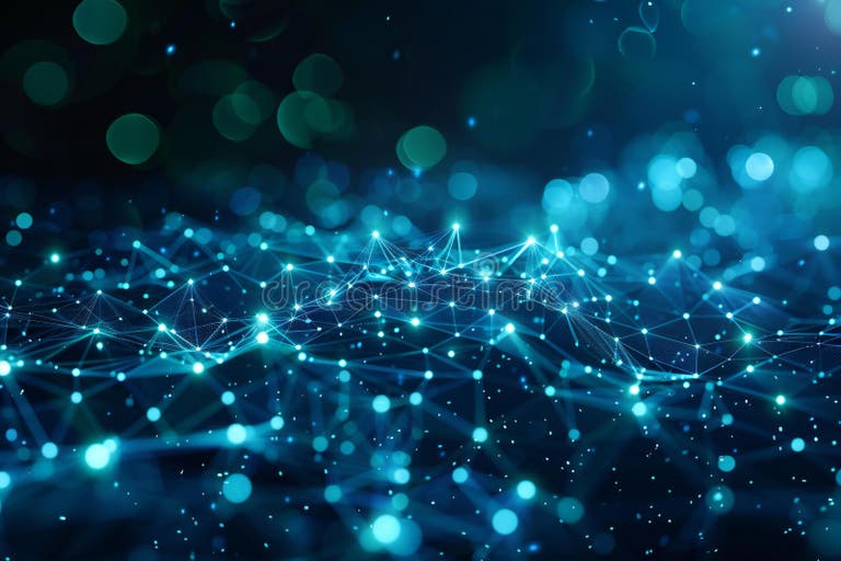 Digital Artwork of Abstract Digital Technology Background with Blue and ...