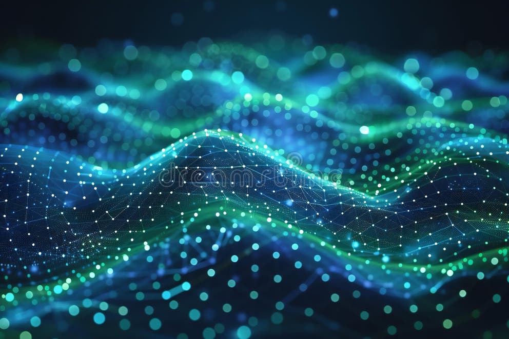 Digital Artwork of Abstract Digital Technology Background with Blue and ...