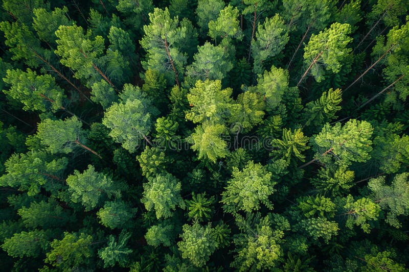 Digital Artwork of Aerial View of Pine Trees in a Forest, High Quality ...