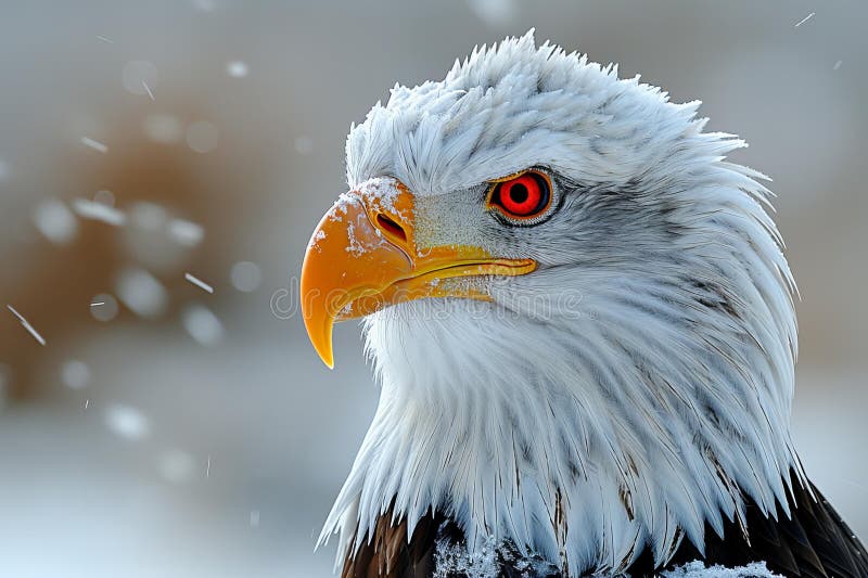 Digital Artwork of Bald Eagle with Red Eyes Up Close, High Quality ...