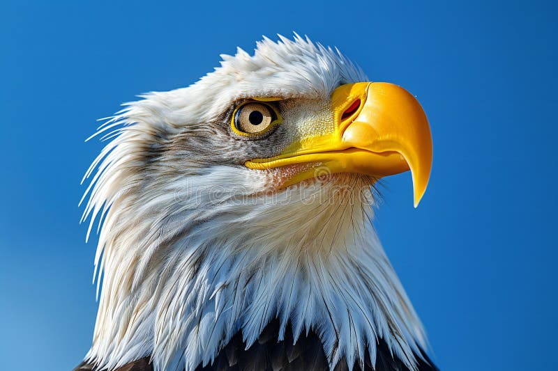Digital Artwork of Bald Eagle with Yellow Feathering Looking Out into ...