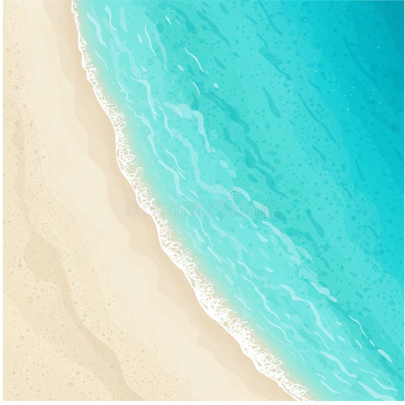 Digital Artwork of a Beach Scene Featuring a Gradient of Turquoise and ...