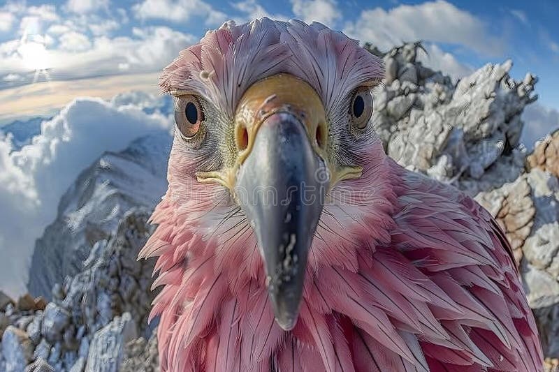 Digital Artwork of Bird of Prey with a Bald Head on Top of a Mountain ...