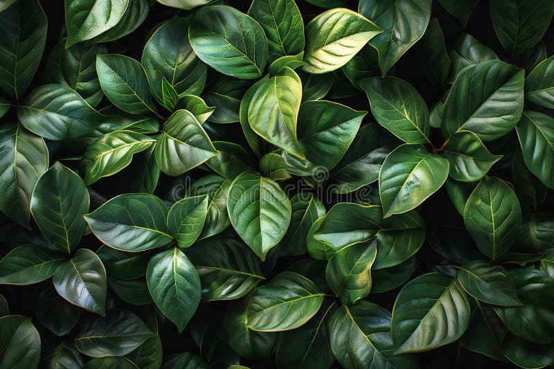 Digital Artwork of Black Background of Many Green Leaves, High Quality ...