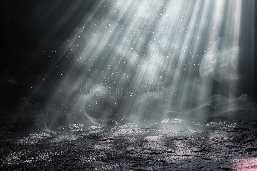 Digital Artwork of Black Background with White Light Rays Shining Down ...