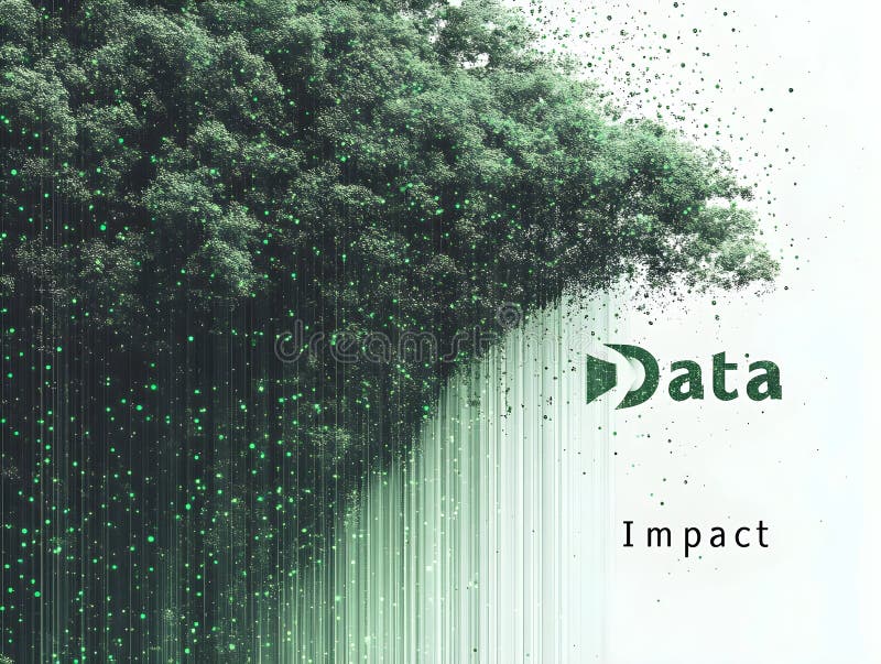 A Digital Artwork Blending a Lush Green Forest with Pixelated Data ...