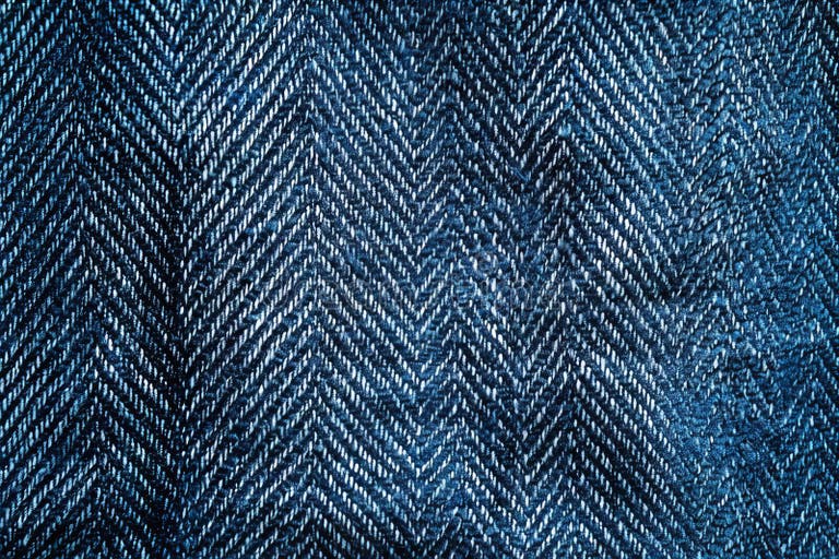 Digital Artwork of Blue Herringbone Pattern Background, Denim Fabric ...