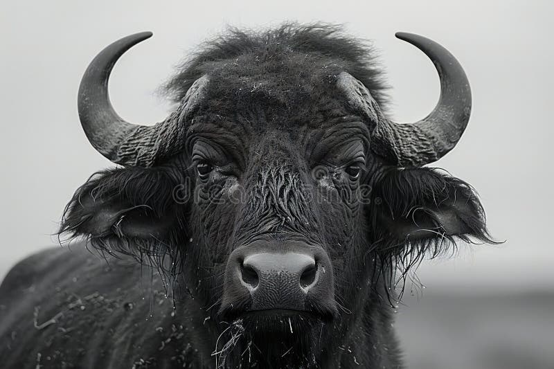 Digital Artwork of Buffalo Looking at the Camera, High Quality, High ...