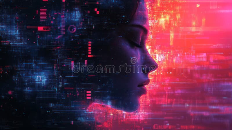 Digital Distortion: a Futuristic Scene of Chaos and Technology with ...