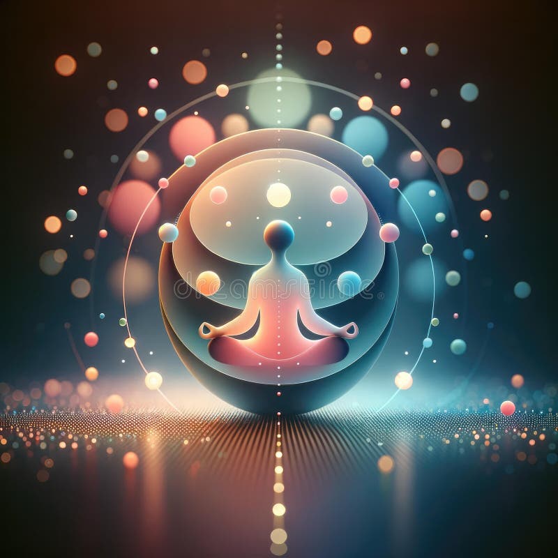 Meditation and Mindfulness Concept with Abstract Lights, AI Generated ...