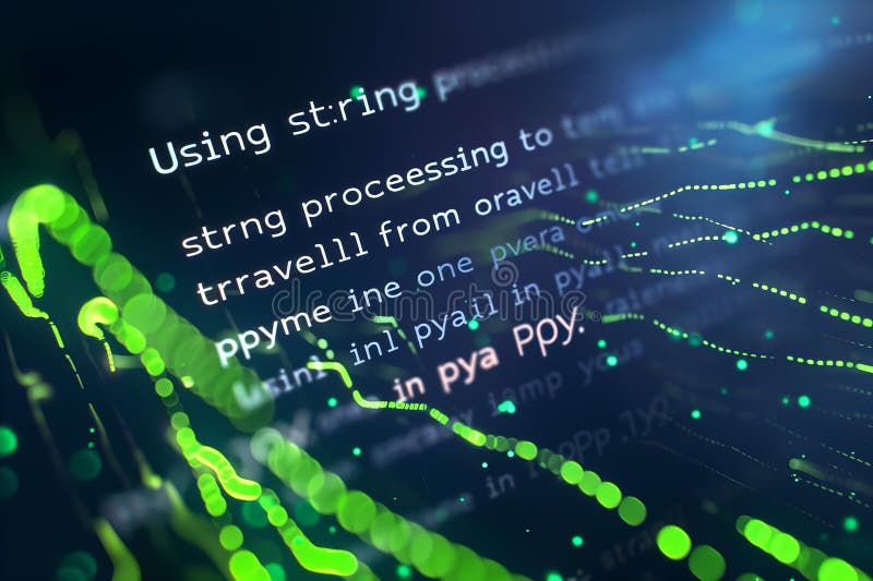 Digital Artwork of Closeup of Computer Code on the Screen, with "using ...