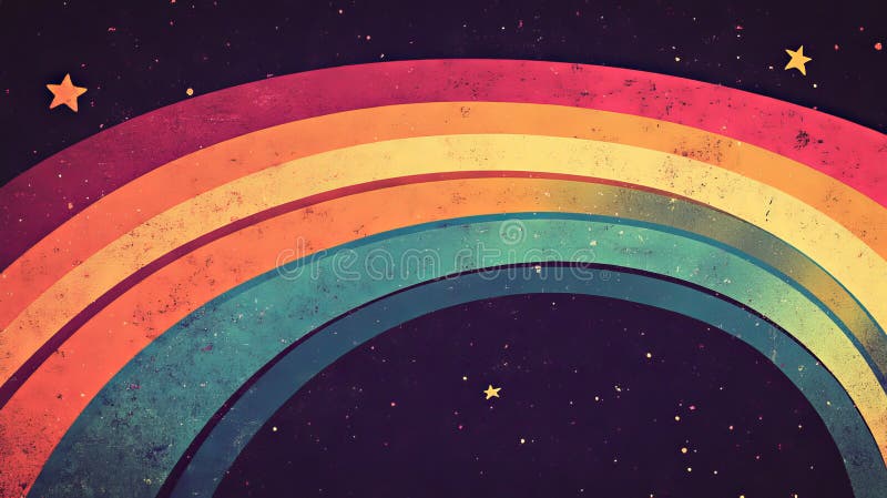 A Digital Artwork with Colorful Horizontal Stripes, a Cosmic Background ...