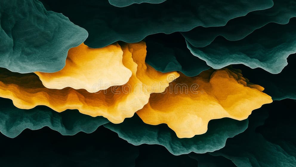 A Digital Artwork Composed of Wavy, Bold-colored Layers that Create a ...