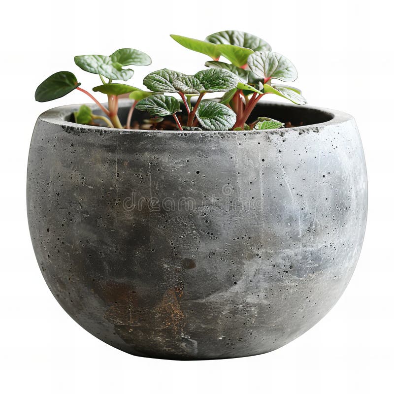 Digital Artwork of Concrete Pot Design Isolated on White Background ...
