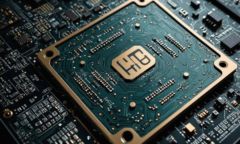 Close up computer chip stock illustration. Illustration of ...