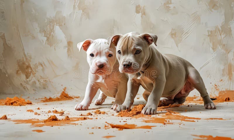 Two Small Dogs Playing with Each Other Dog Stock Illustration ...