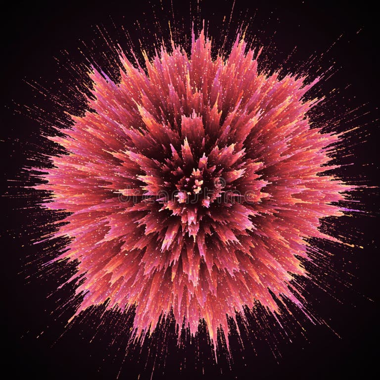 A Digital Artwork Depicting an Abstract, Explosive Form Resembling a ...