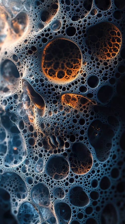 Glowing Porous Structure Abstract Blue Orange Texture Stock Photos ...