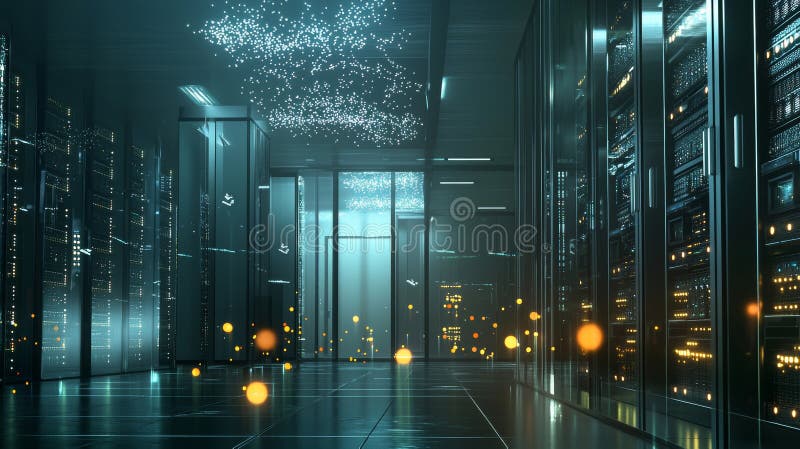 A Digital Artwork Depicting Cloud Computing Technology, Featuring ...