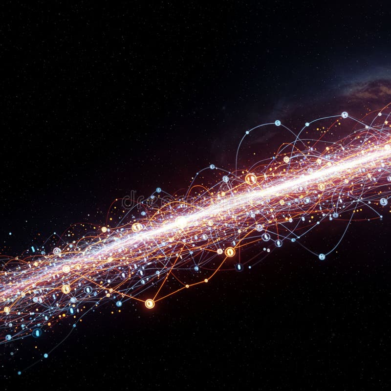 A Digital Artwork Depicting a Dynamic, Abstract Network of ...