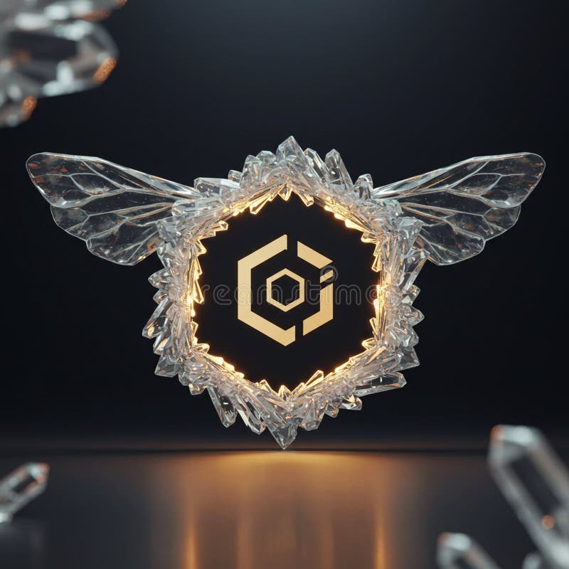 A Digital Artwork Depicting a Hexagonal Emblem Surrounded by Sharp ...