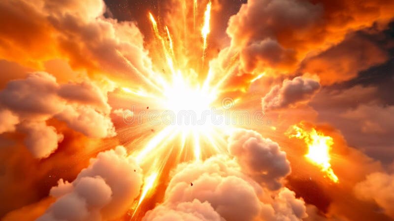 Fiery Celestial Explosion Digital Artwork: a Stunning Visual of Cosmic ...