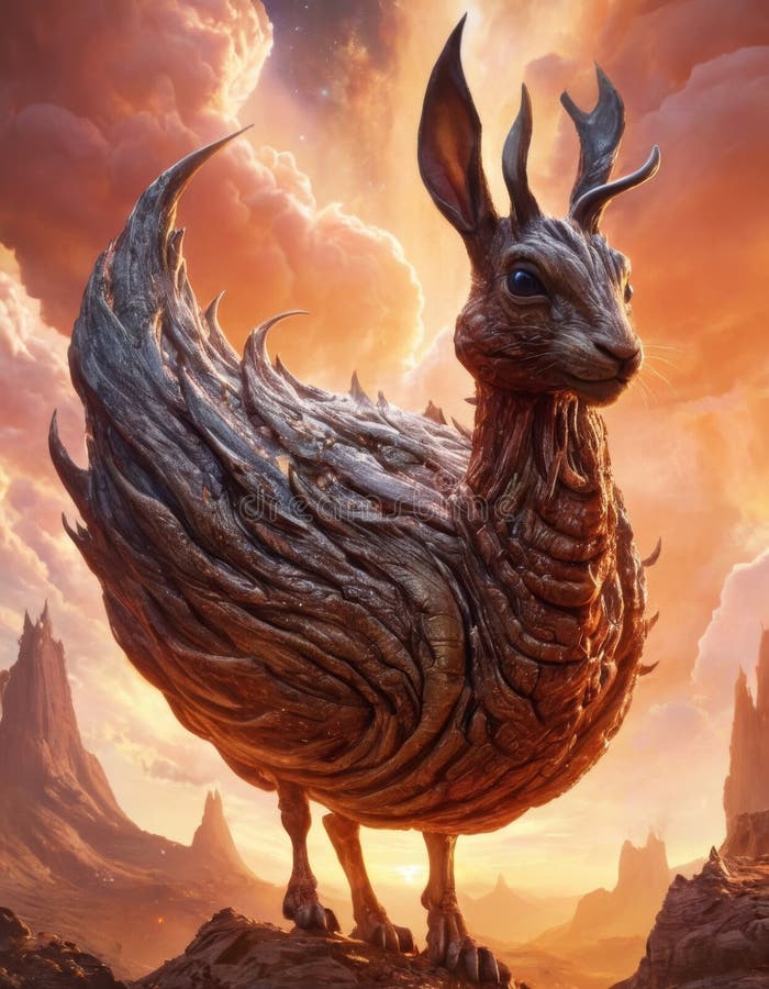 Majestic Mythical Caprid stock photo. Image of wings - 314090796