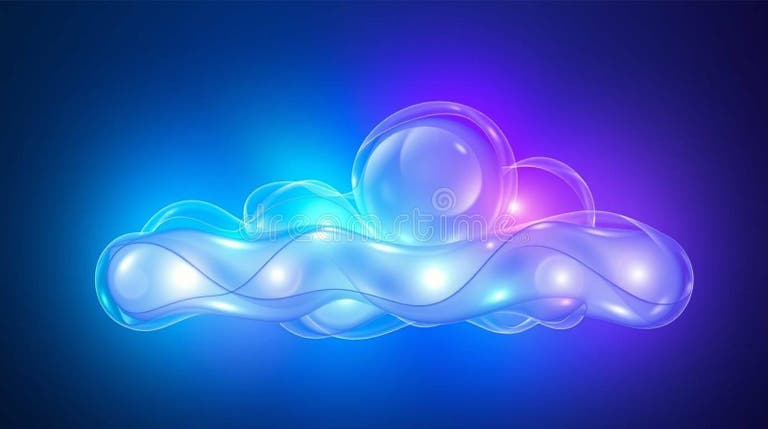 A Digital Artwork Depicting a Stylized, Translucent Cloud Composed ...