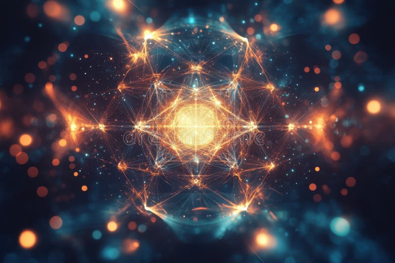 Digital Artwork Depicting a Vibrant Cosmic Energy Network in Deep Space ...