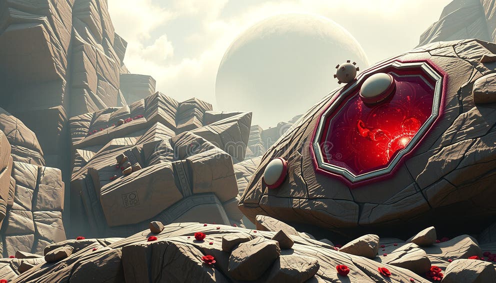 Ancient Alien Energy Source Awakens Stock Image - Image of adventure ...