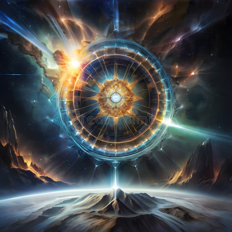 Futuristic Alien Structure Hovering Over Barren Landscape Stock Image ...