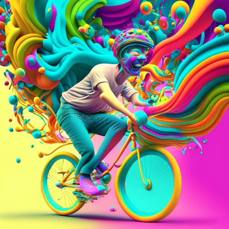 The Digital Artwork Depicts a Vibrant and Dynamic Scene. in the ...