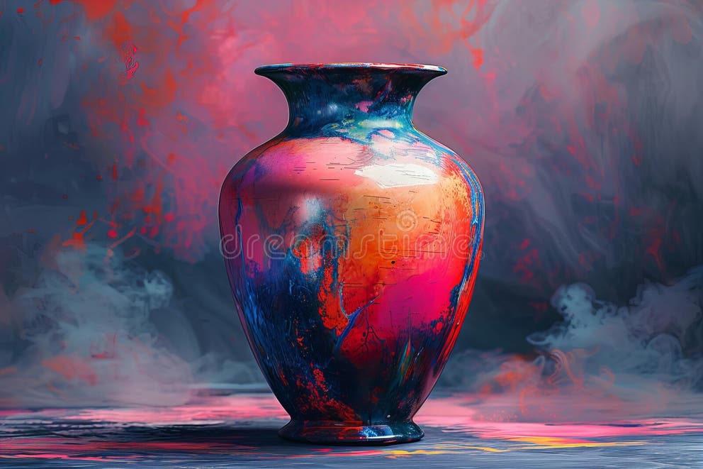 Digital Artwork of Digitally Colored Image of a Vase, High Quality ...