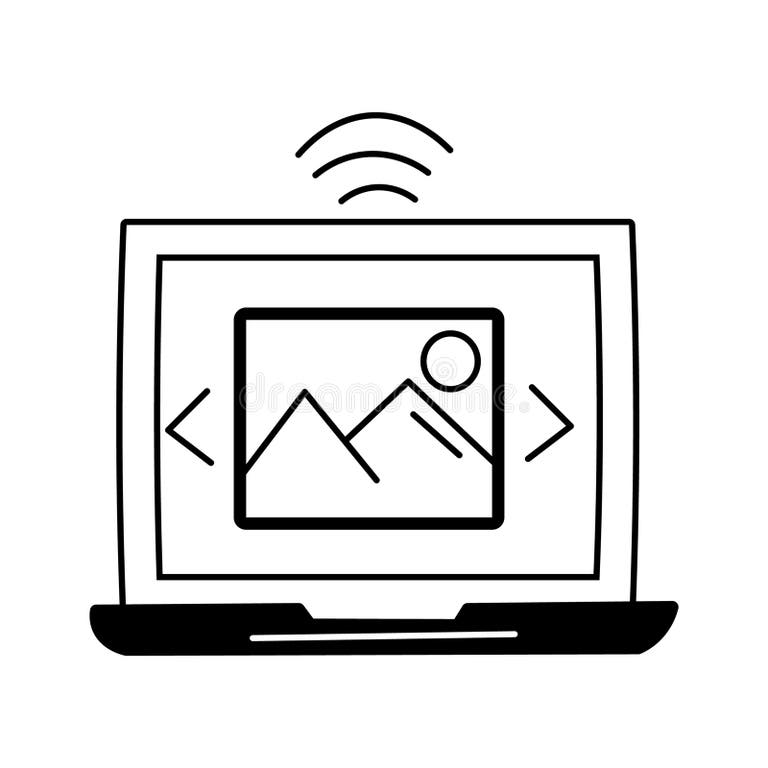 Digital Artwork Displayed on a Laptop, Highlighting Modern Gallery ...